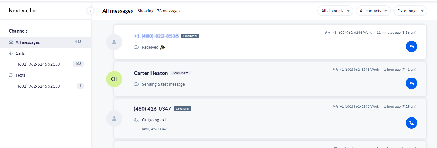NextivaONE - Sending/Receiving Messages - Nextiva Help
