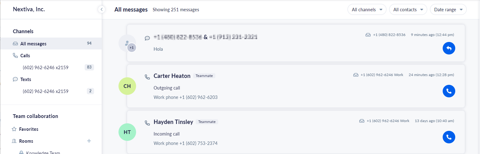 NextivaONE - Sending/Receiving Messages - Nextiva Help