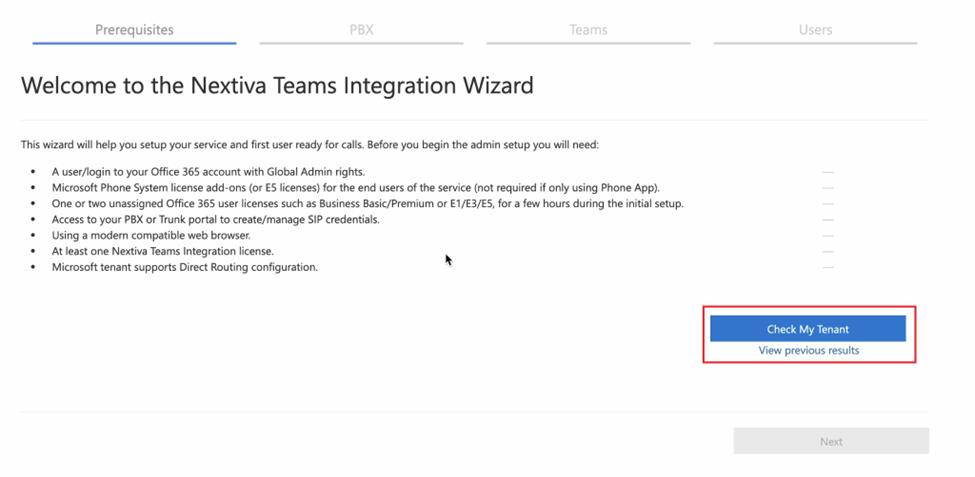 Call2Teams - Customer Account Setup - Nextiva Help