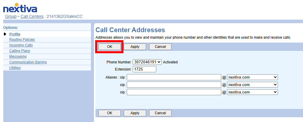 NextOS Call Center: Assign a Number - Nextiva Help
